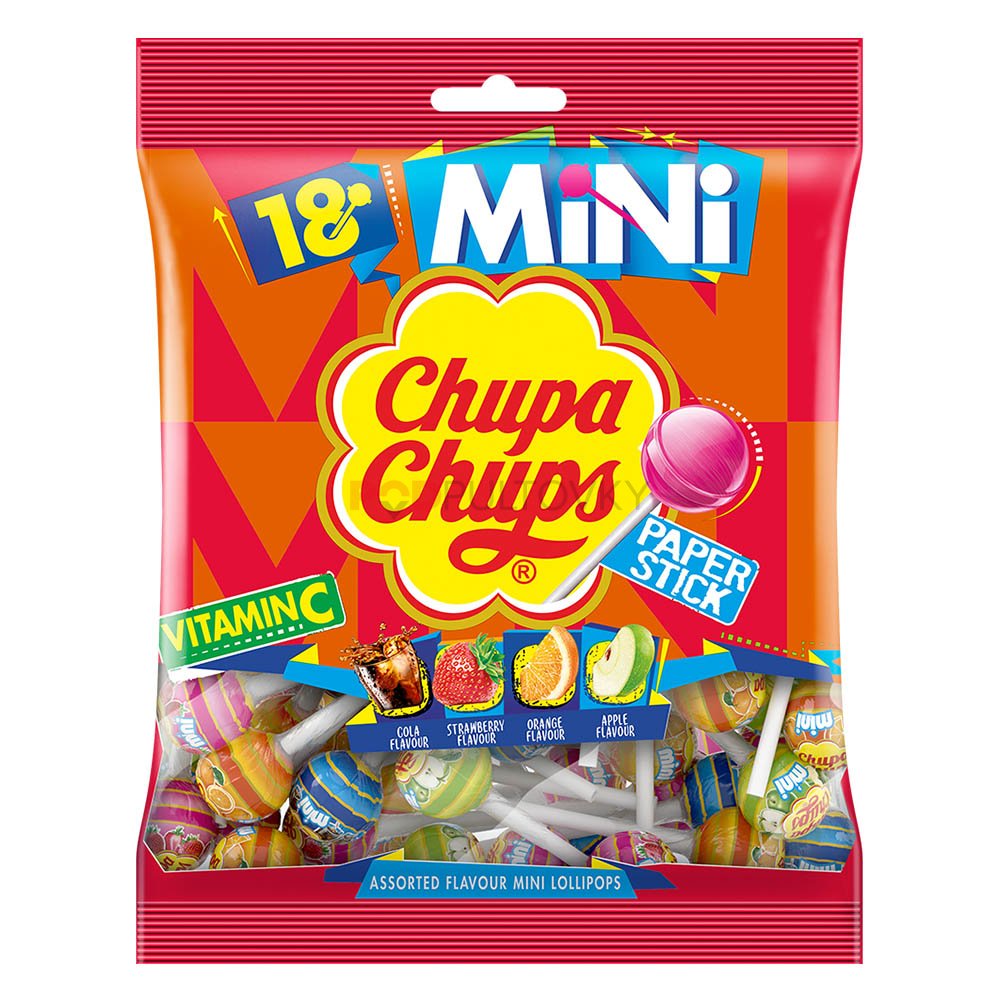 Chupa Chups 18 Mini Lollipops + Vitamín C 108g :: Podpultovky.eu - Nejlepší dobroty z celého světa
